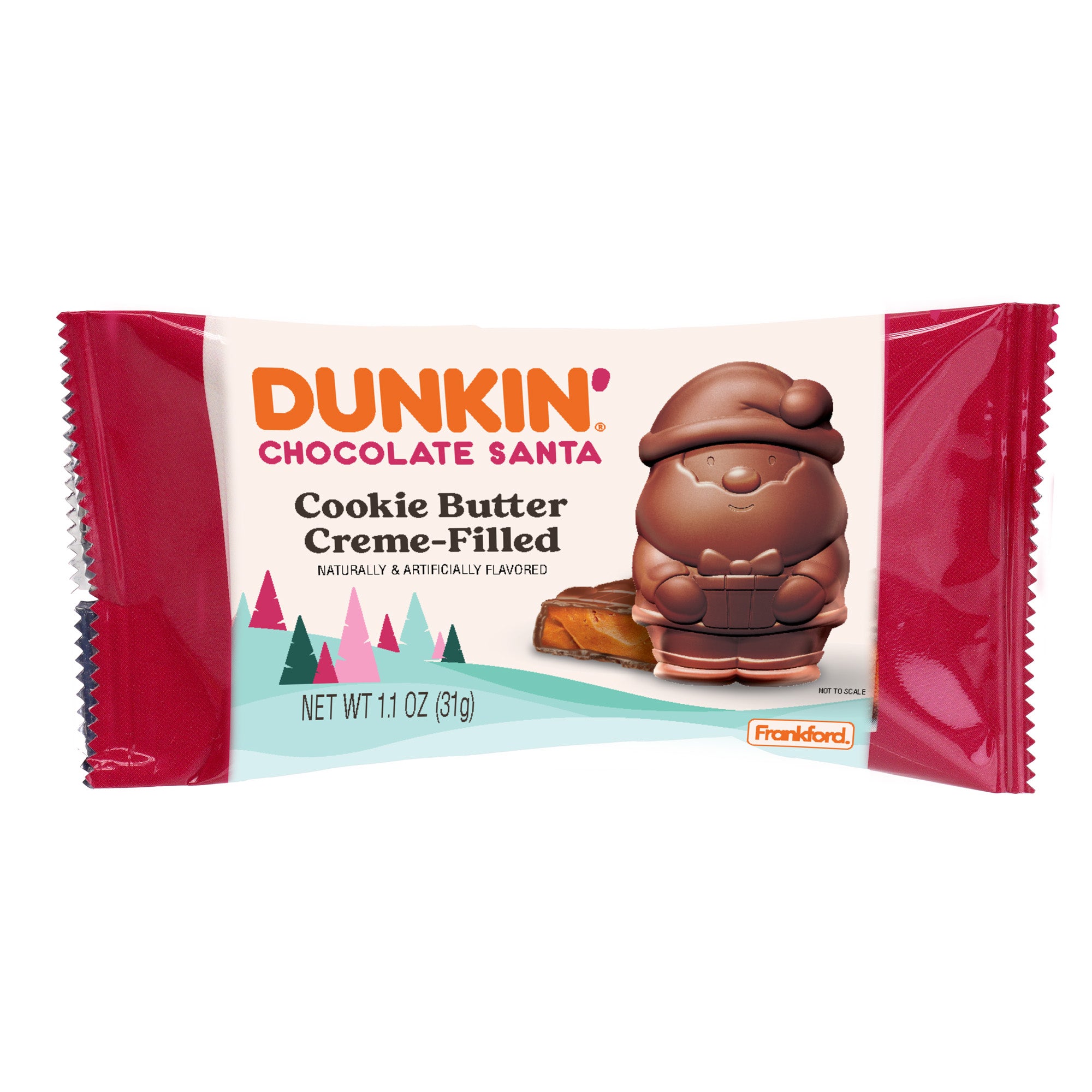 Dunkin' Cookie Butter Filled Chocolate Santa, 24 Pack – Frankford Candy