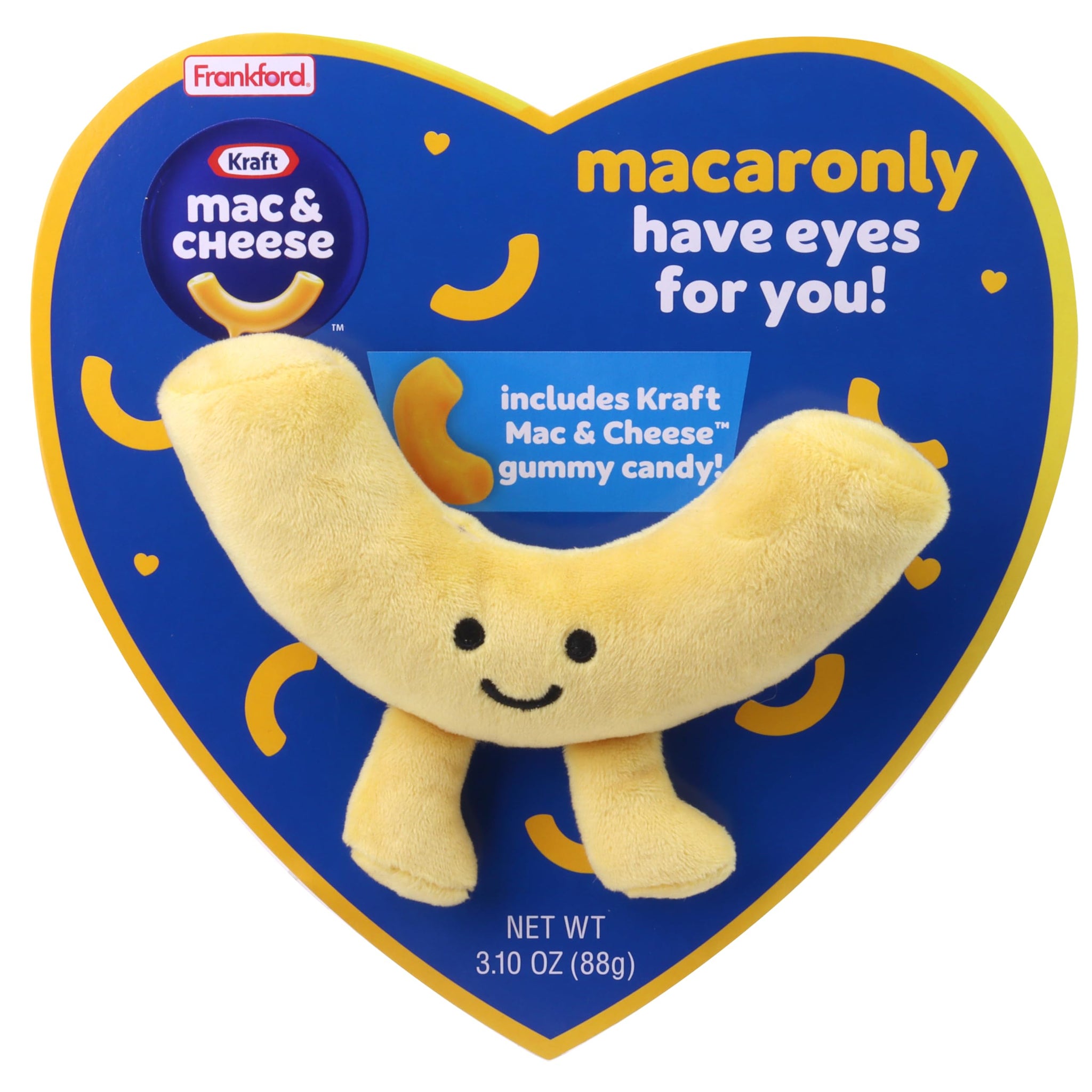 Kraft Mac & Cheese Heart Box with Gummy Candy & Plush Toy – Frankford Candy