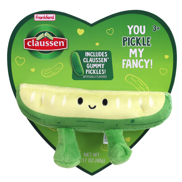 Claussen Pickle Gummy Candy Heart Box with Plush – Frankford Candy